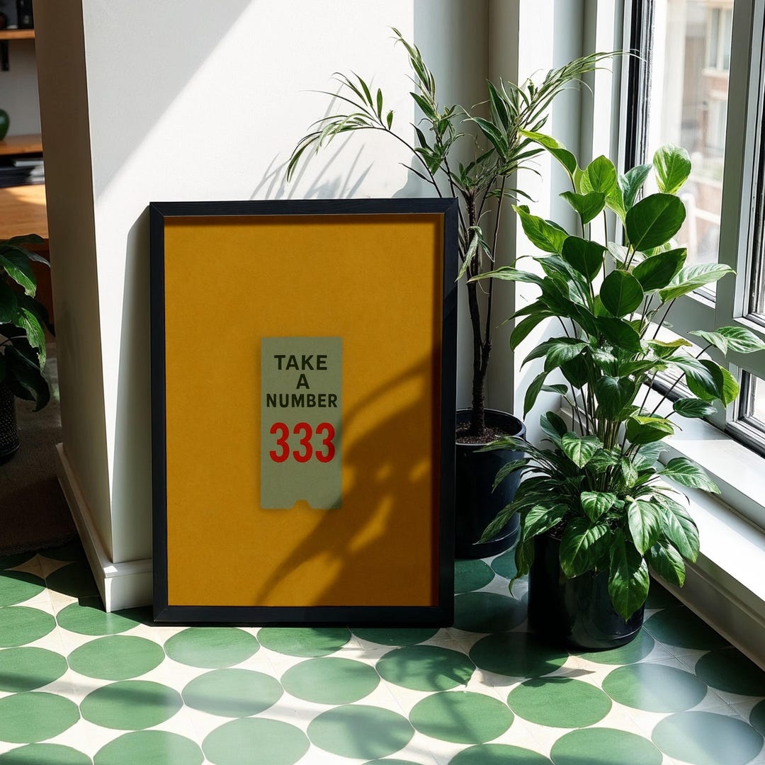 333 Angel Number Ticket Wall Art Print Yellow Blue Aesthetic Trendy ...