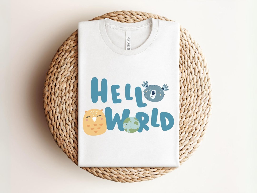 Hello World PNG, Boho Baby Png, Baby Welcoming Bodysuit PNG, Baby Hello ...