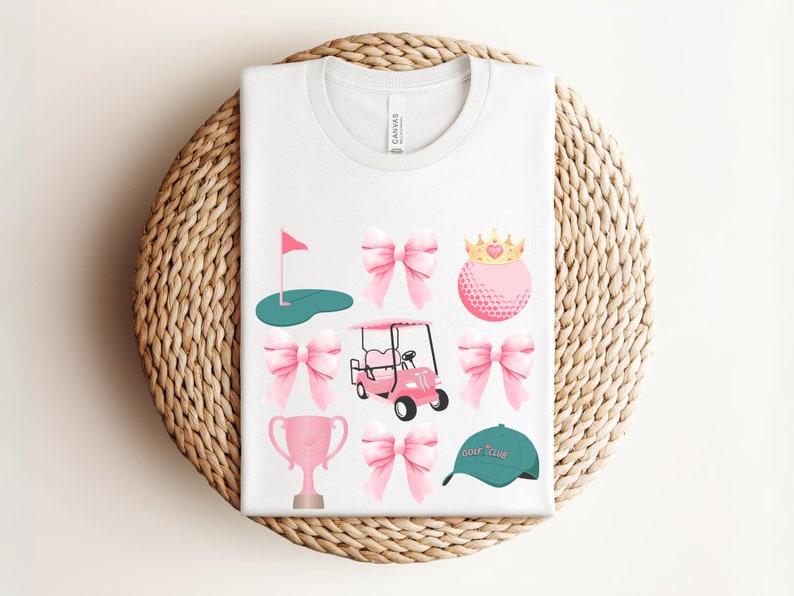 Golf Things PNG, Preppy Golf Sublimation File, Golf Themed Shirt Design ...