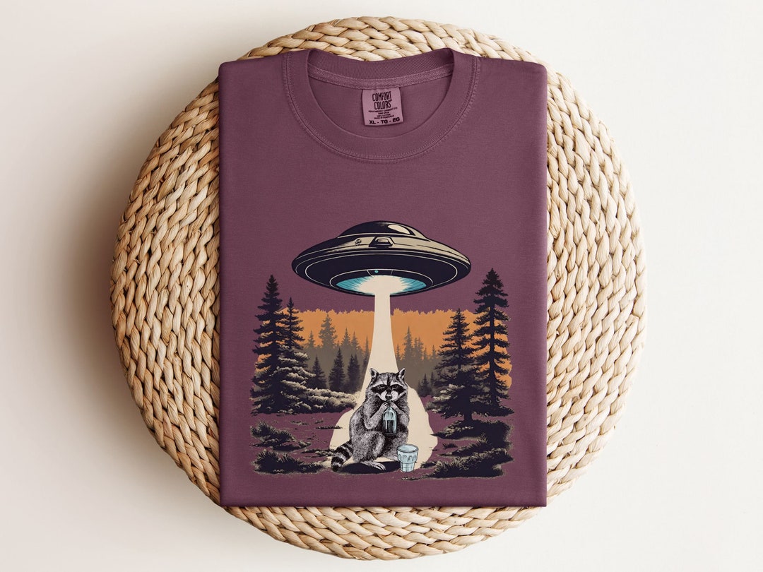 Alien Abduction Funny Raccoon PNG, Raccoons in Space Vintage Animal Png ...
