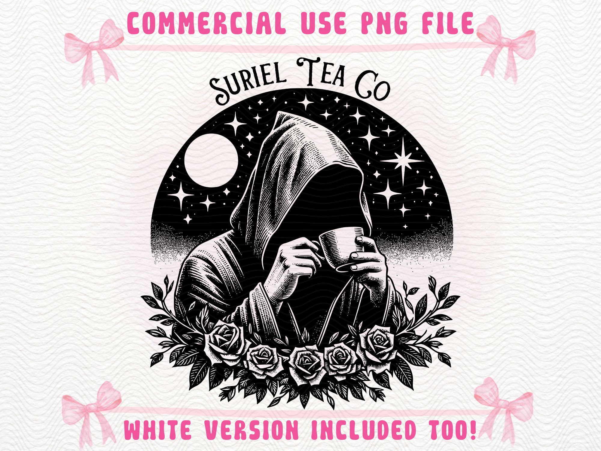Suriel Tea Co PNG, A Court of Thorns and Roses File, Bookish Shirt Png ...
