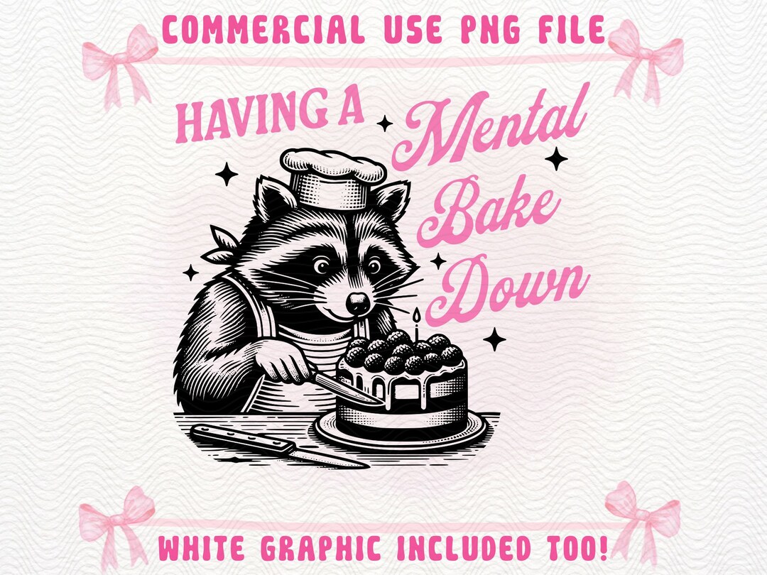 Having A Mental Bake Down PNG, Funny Graphic for Mom, Chef Raccoon ...