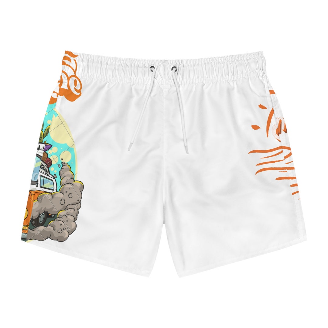 Mens Swim Trunks, Vibrant Swim Trunks AOP, Seaside Style Mens Swim ...