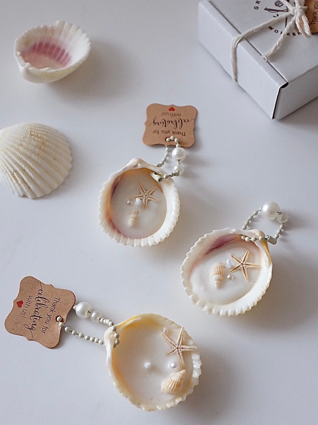 SEA SHELL Key Chains, Natural Seashell, Ocean Gift, Ocean Accessory ...