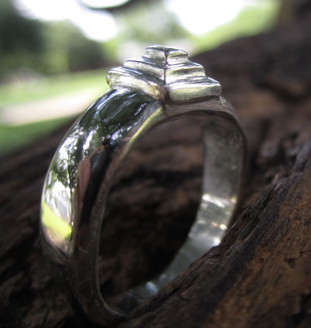 Medieval Style Pyramid Ring .999 Silver Handmade Unique Jewelry Ancient ...