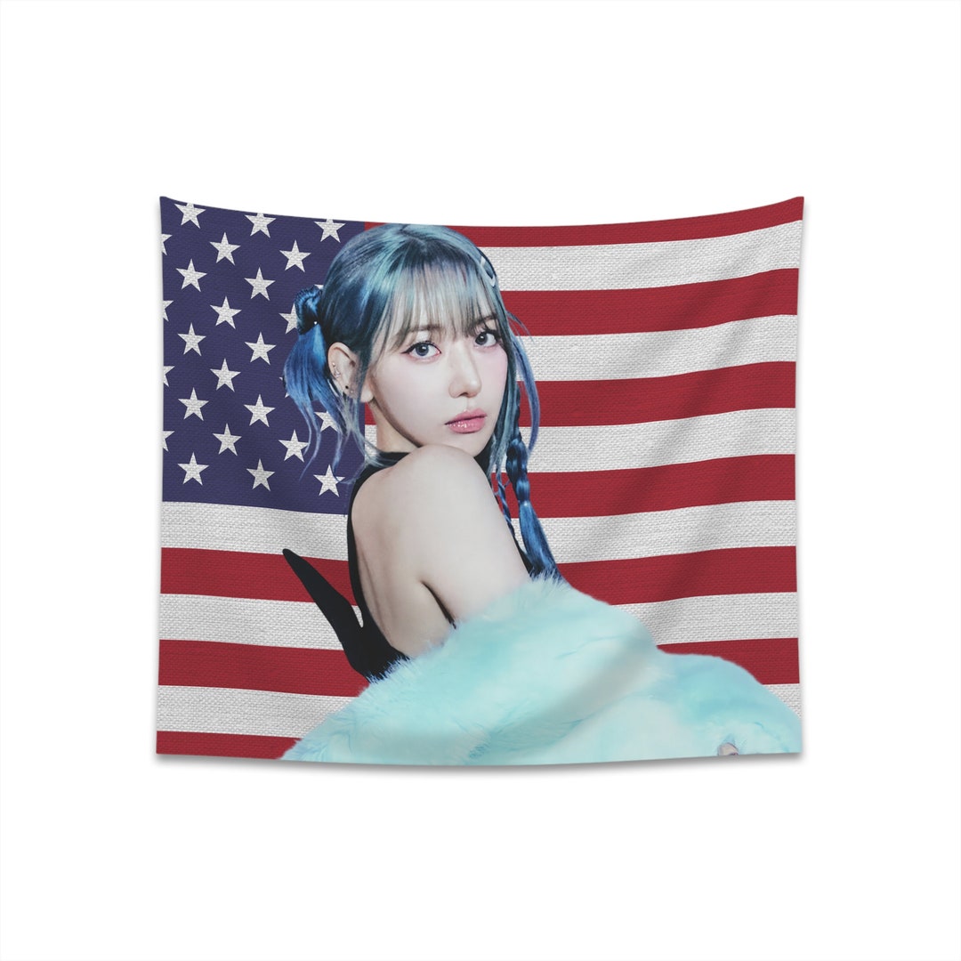 Le Sserafim Sakura America Flag Tapestry, Le Sserafim Merch, FEARNOT Kpop Fan, Kpop Merch Le ...