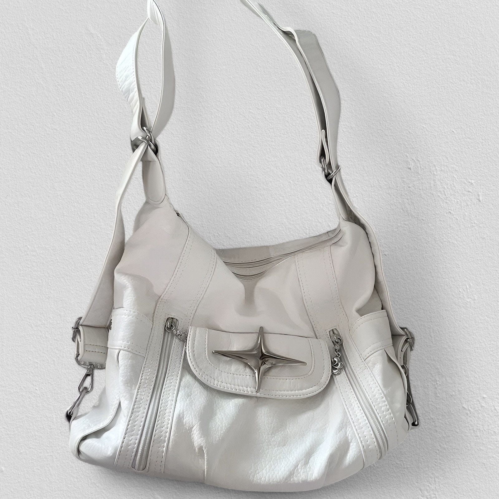 Large Leather Y2k Crossbody Bag Leather Shoulderbag Y2k Clothes Y2k ...