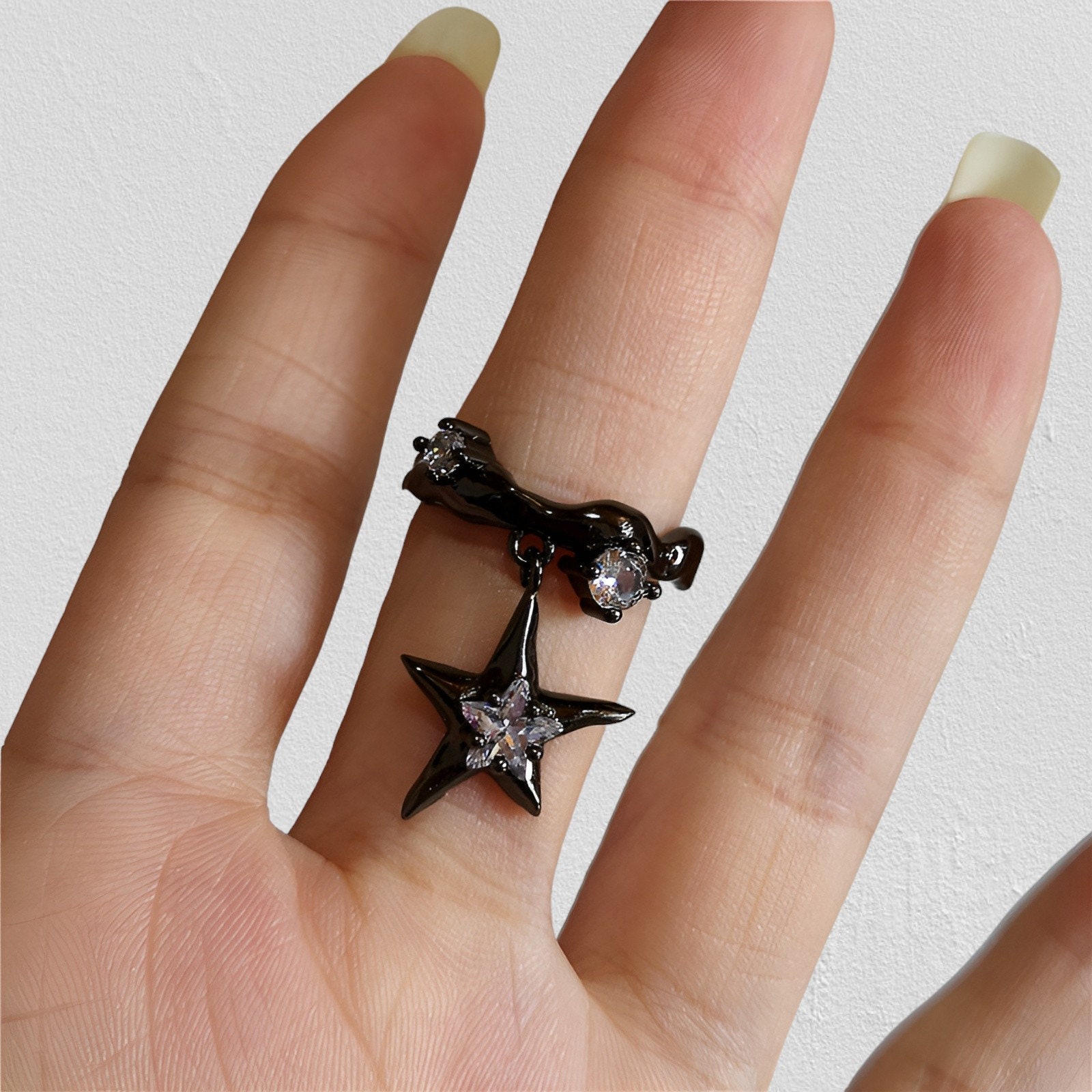 Grunge 90s Rings Set, Irregular Women Vintage Ring, Heart Stars Spider ...