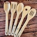 Wooden Cooking Utensil Set - Laser Engraved Cooking Utensils - Custom ...