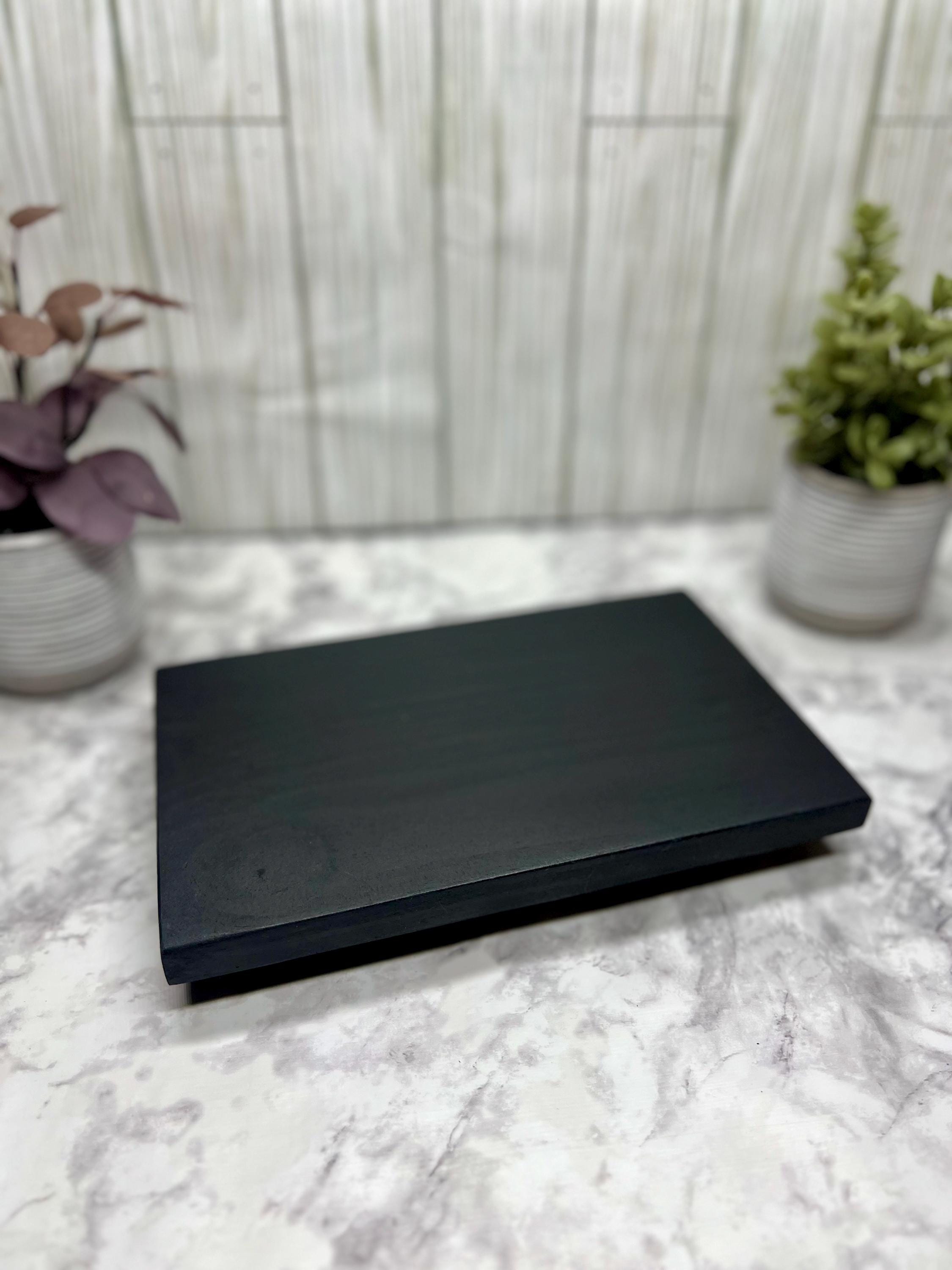 8x10 Inch Jet Black Wood Table Riser - Wood Pedestal - Rustic Wood ...