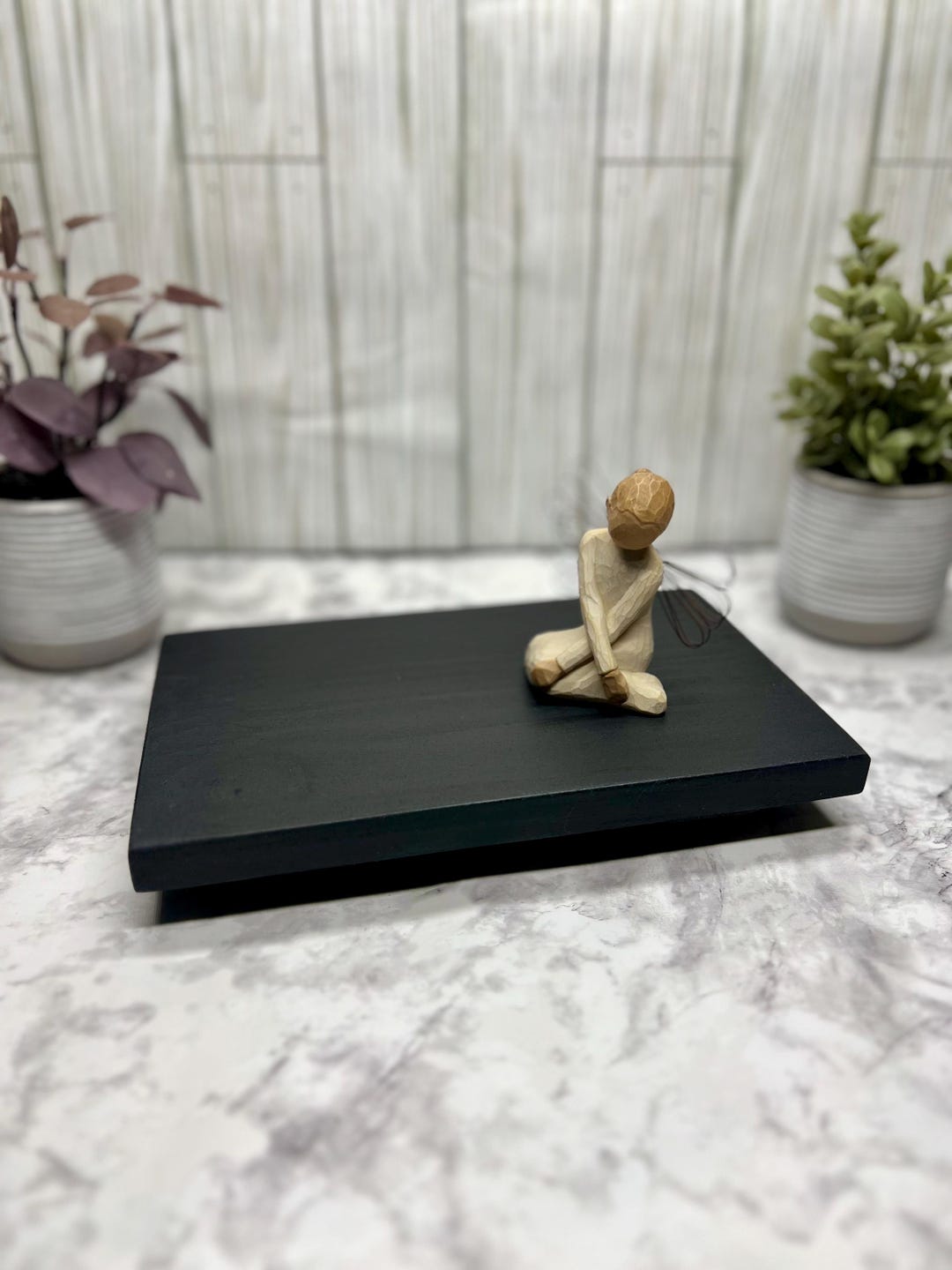 Jet Black Wood Table Riser - Wood Pedestal - Rustic Wood Riser ...