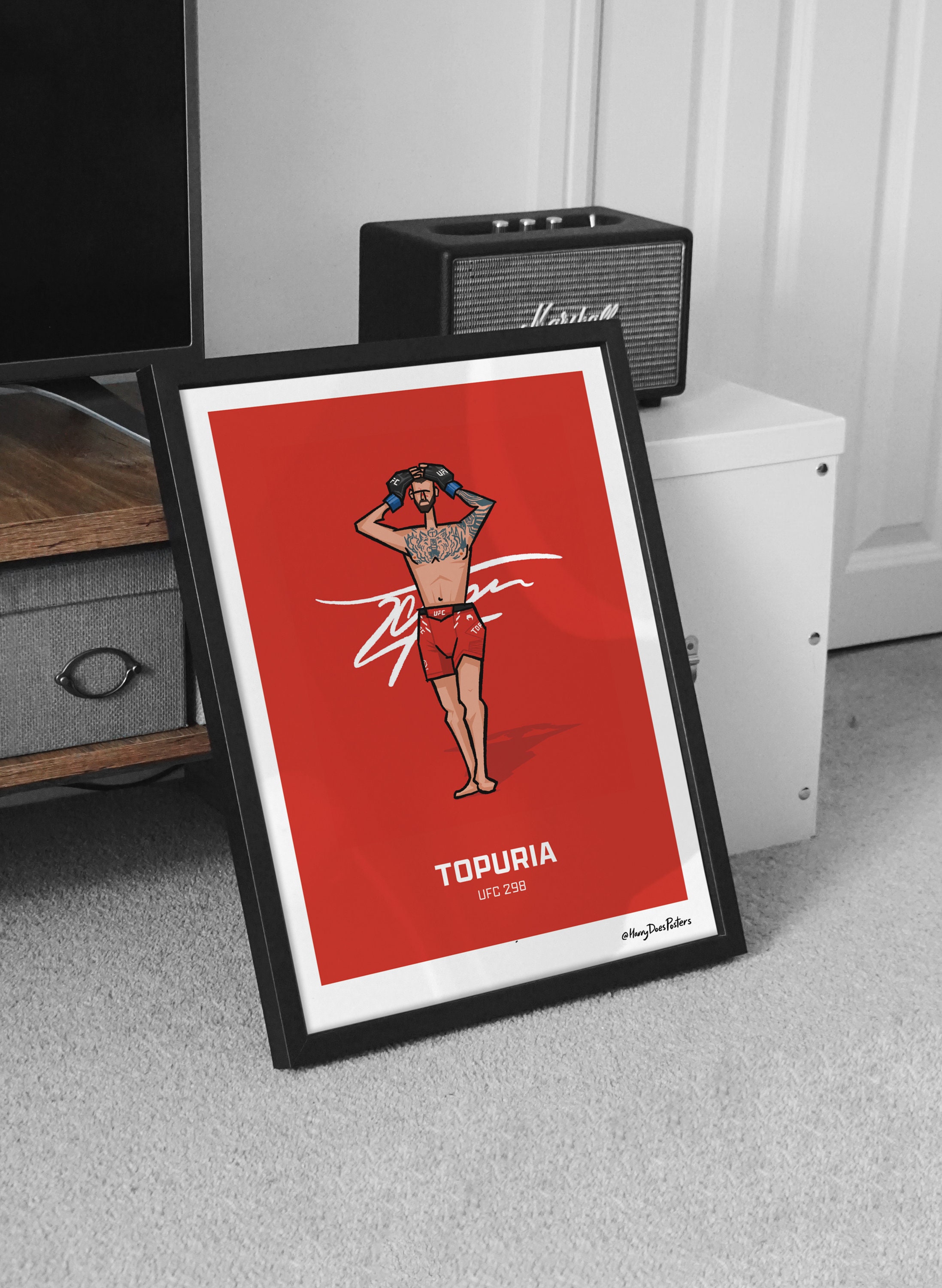 Ilja Topuria Poster UFC 298 Signed Print, Alex Volkanovski, Custom A4 ...