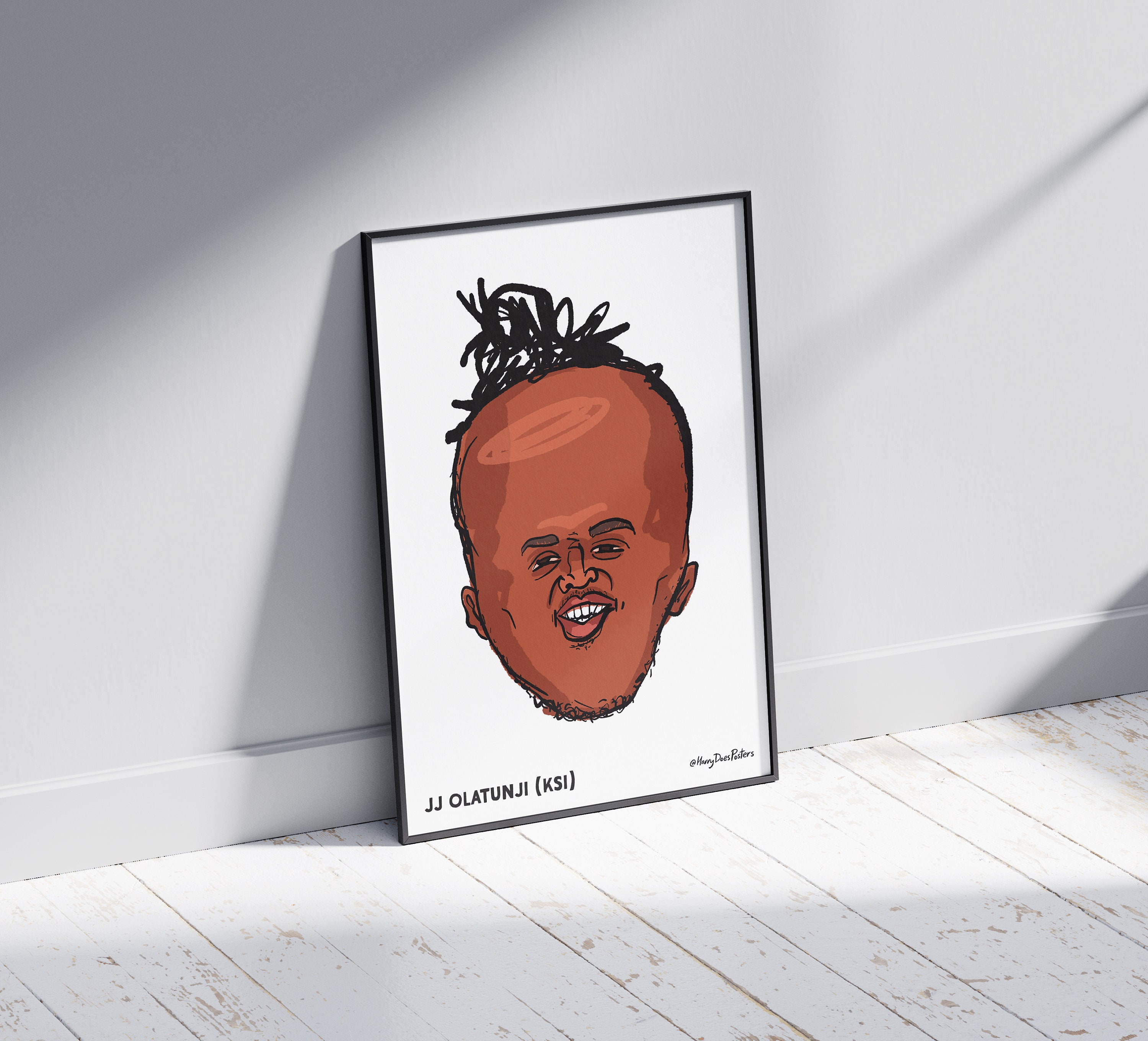KSI Caricature Poster - Cartoon Digital Illustration JJ Print, Sidemen ...