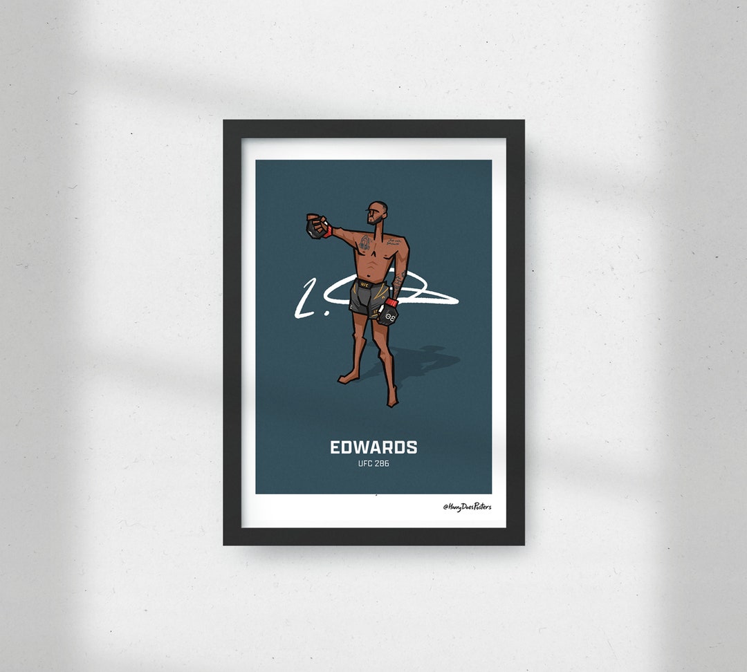 Leon Edwards Poster UFC 286 Signed Print, Kamaru Usman, Custom A4 A3 ...