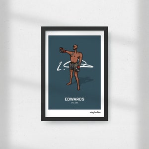 Leon Edwards Poster UFC 286 Signed Print, Kamaru Usman, Custom A4 A3 ...