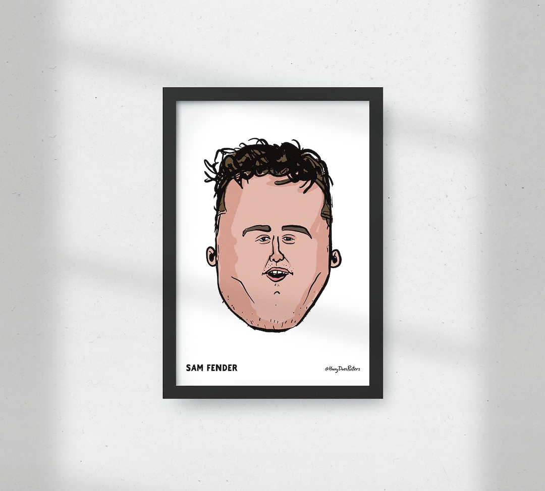 Sam Fender Caricature Poster Cartoon Digital Illustration Print A4 A3 ...
