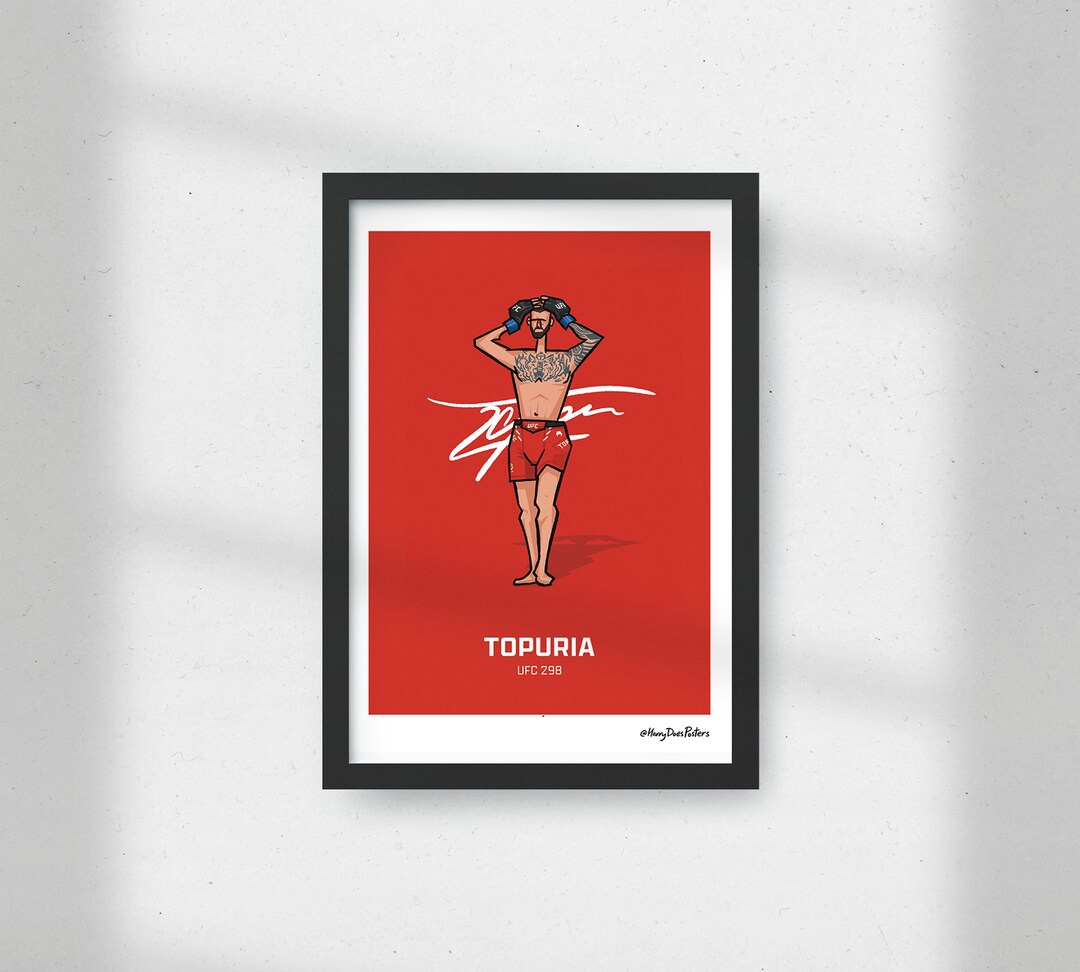 Ilja Topuria Poster UFC 298 Signed Print, Alex Volkanovski, Custom A4 ...