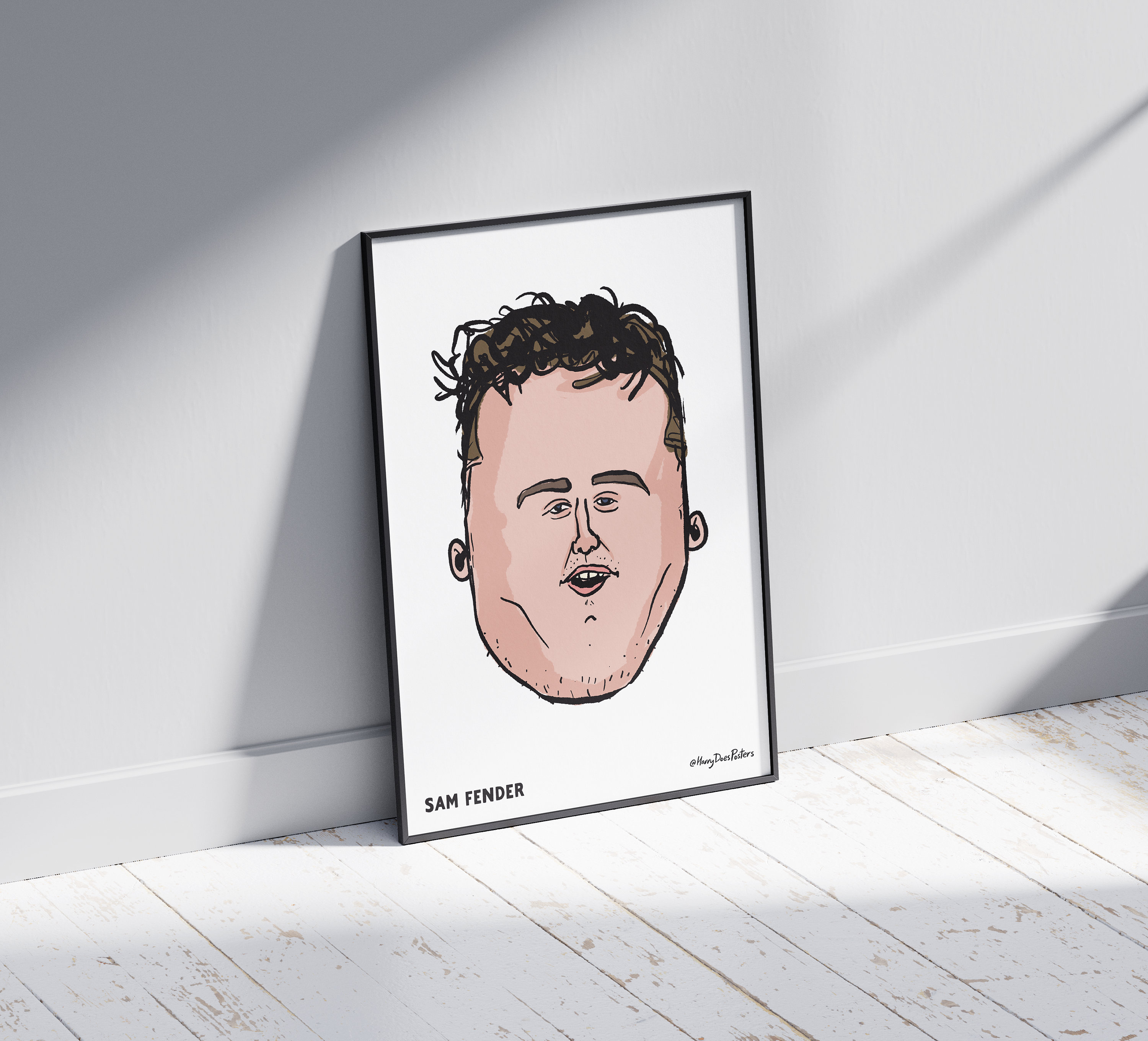 Sam Fender Caricature Poster Cartoon Digital Illustration Print A4 A3 ...