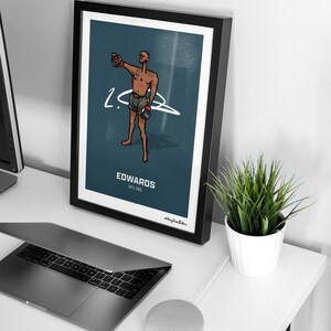 Leon Edwards Poster UFC 286 Signed Print, Kamaru Usman, Custom A4 A3 ...