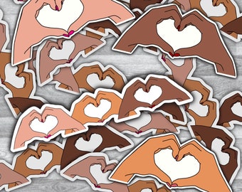 Heart Hand Sticker - Etsy