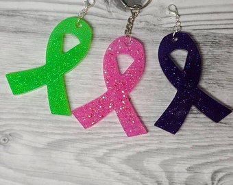 Cancer Awareness Keychain Awareness Ribbon Keychain - Etsy