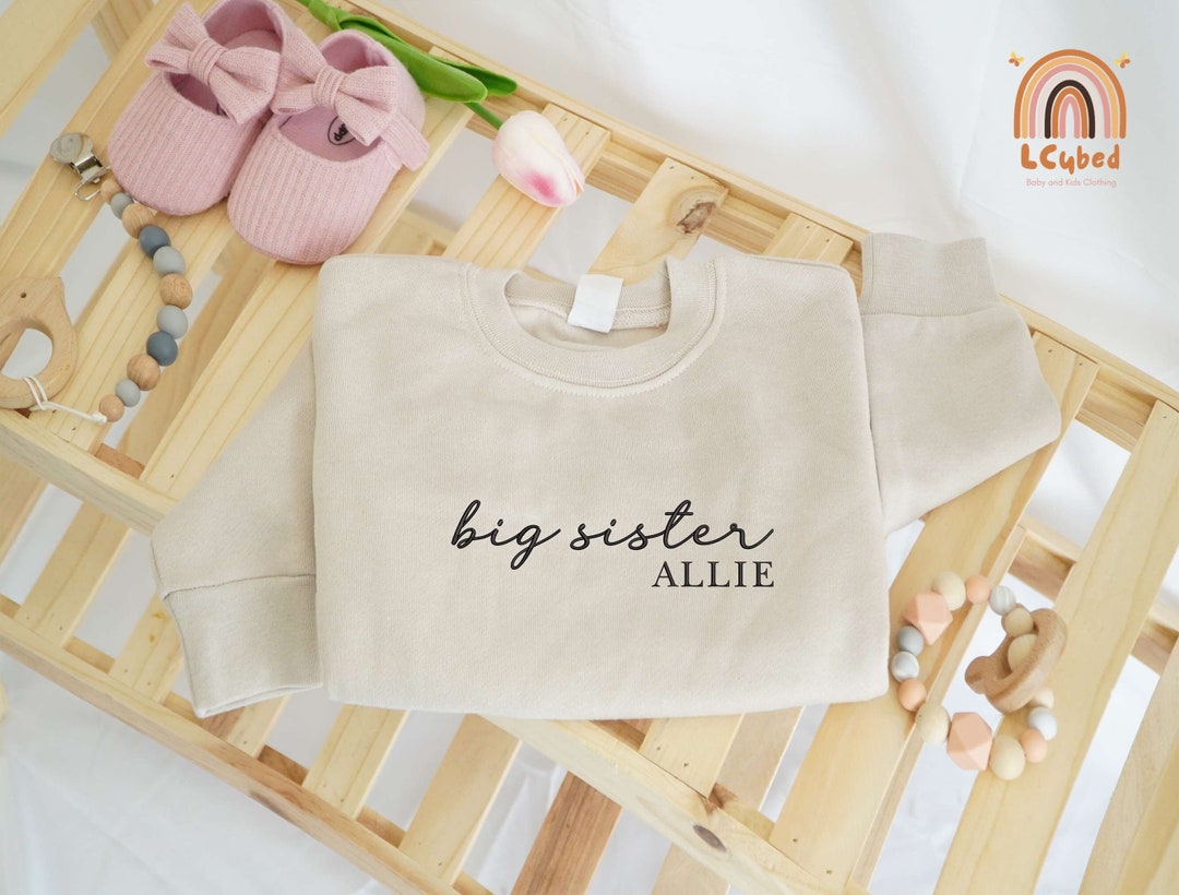 Embroidered Big Sister Sweatshirt, Custom Big Sister Toddler Sweater, Big Sister Shirt ...