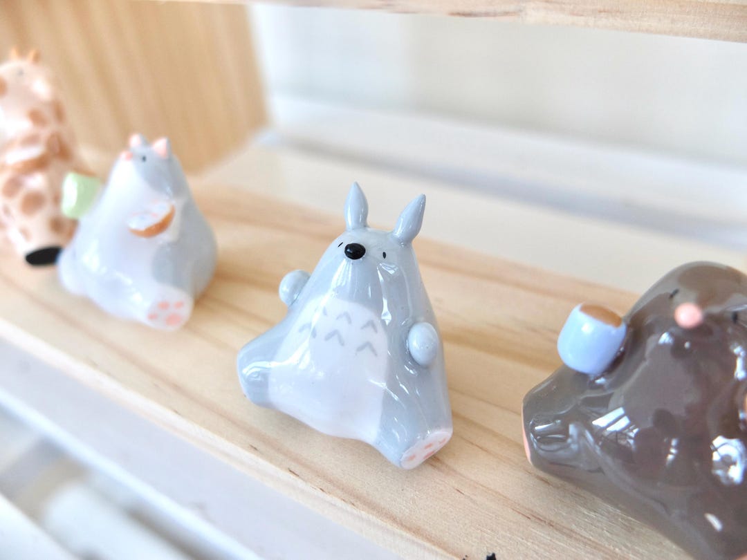 Handmade Painted Cute Quirky Clay Totoro Figurine / Totoro Ornaments ...