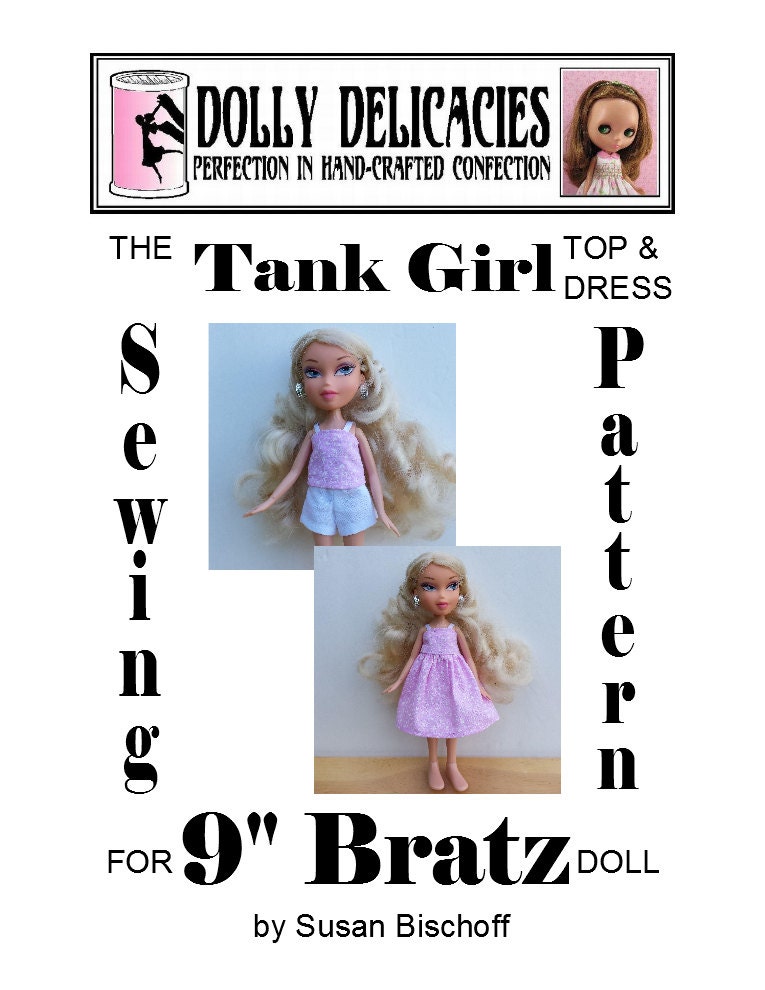 Tank top and dress sewing pattern for 9 Bratz doll Tank | Etsy