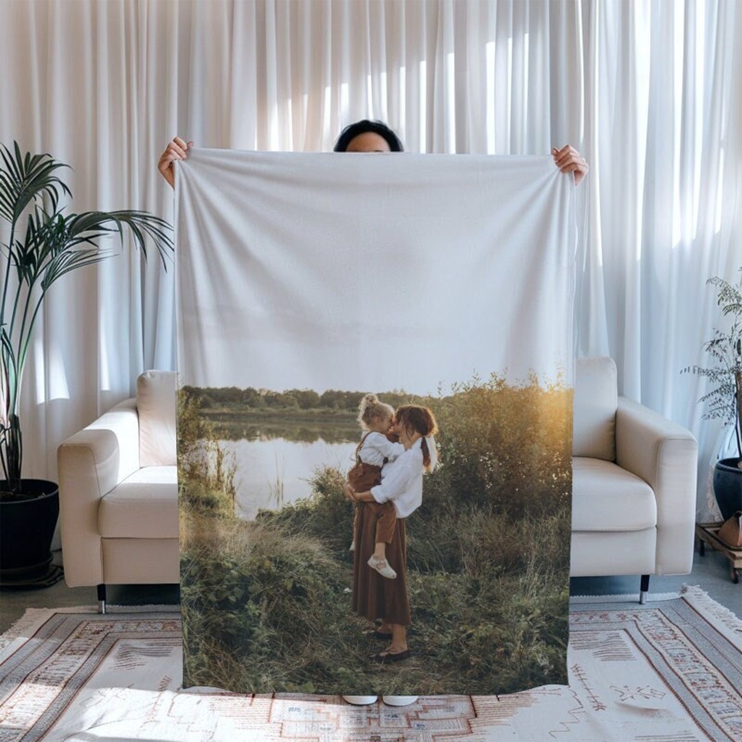 Customizable Photo Blanket, Personalized Blanket for Mom, Custom Photo ...