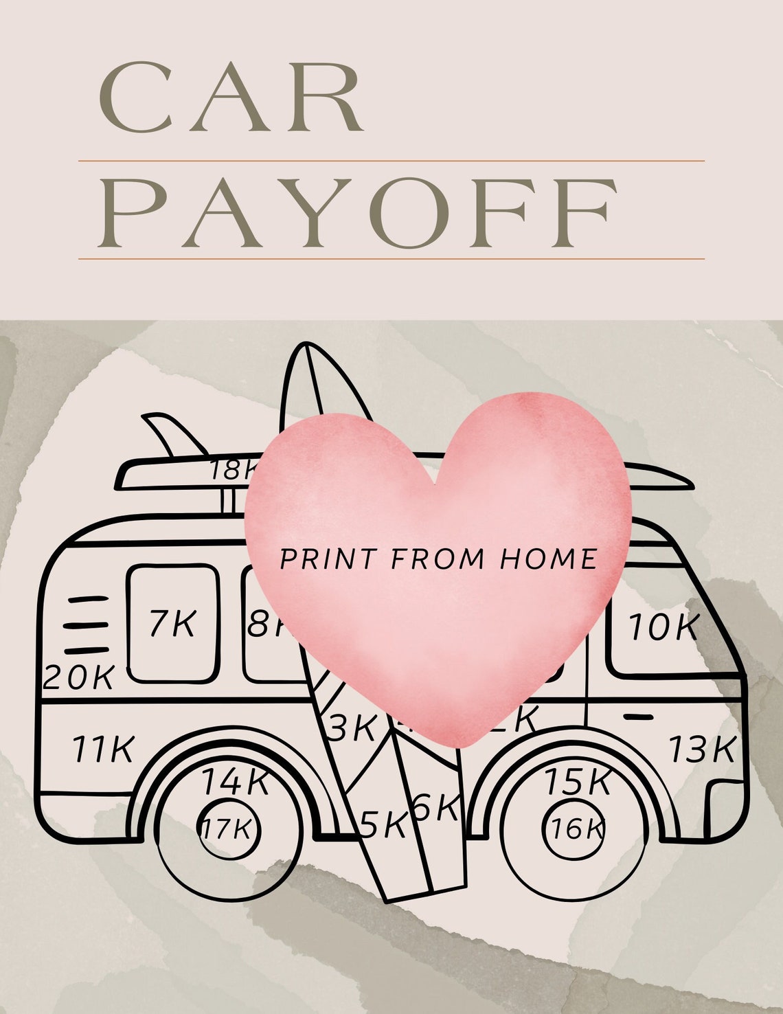 20k Car Payoff Tracker - Etsy