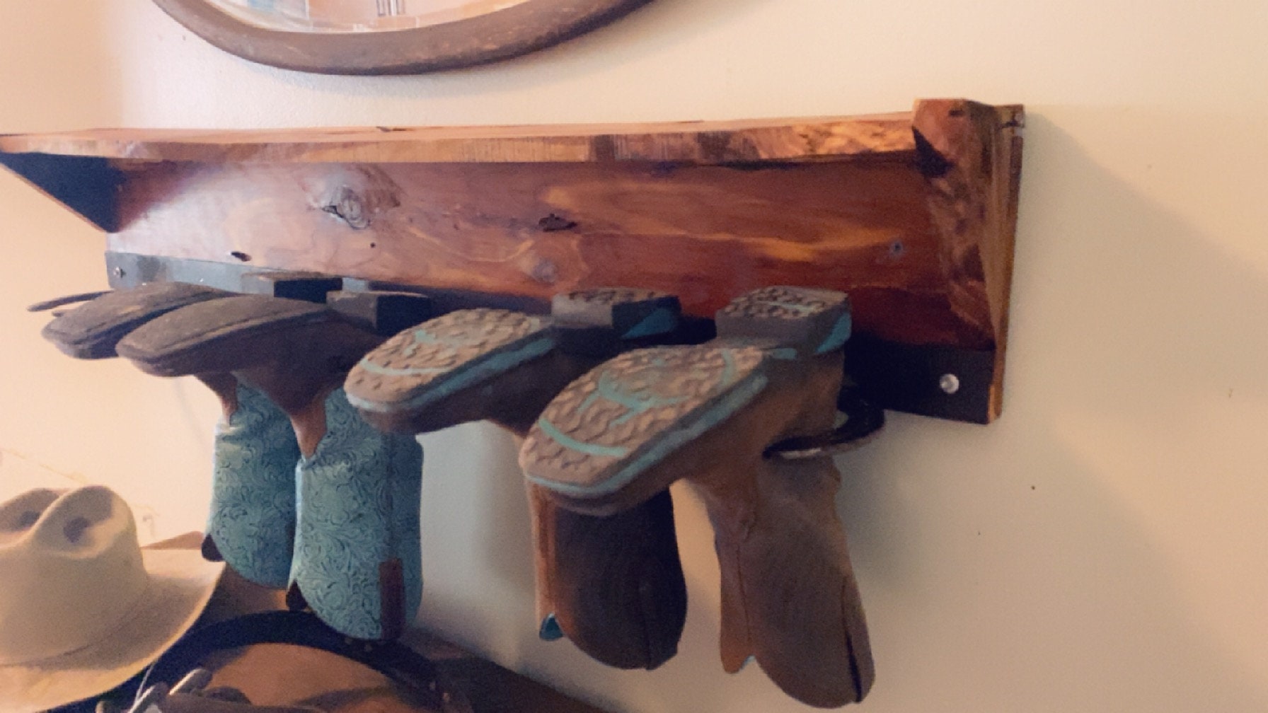 Boot Rack Cedar Shelving Boot Storage Horseshoe Boot Rack Shoe Storage ...