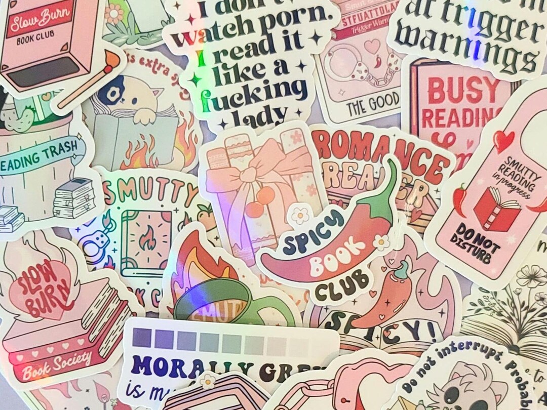 Smutty Romance Stickers Bundle, 25 Mini Sticker Pack, Spicy Book Lovers ...