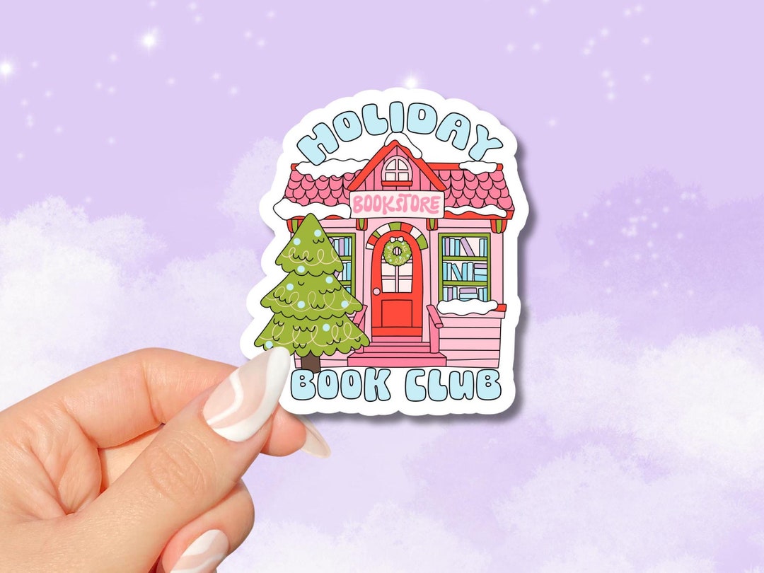 Holiday Book Club Bookstore Sticker, Cute Cozy Winter Stickers, Book ...
