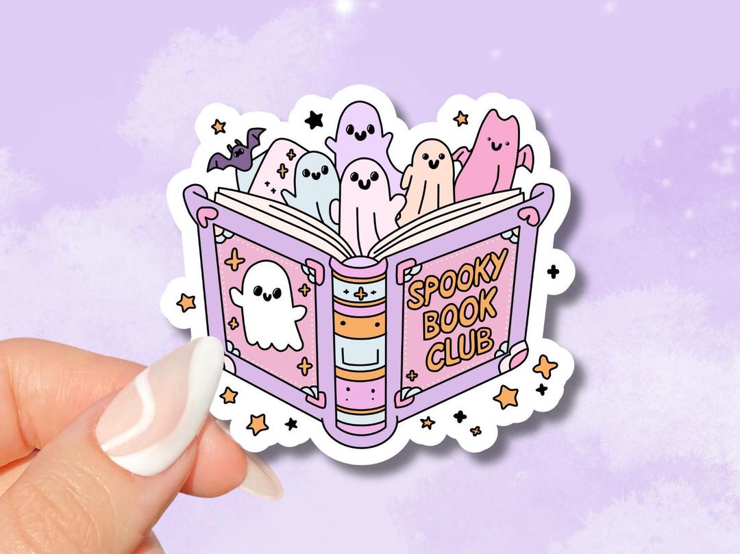 Spooky Book Club Sticker, Halloween Ghost Stickers, Book Lover Gift ...