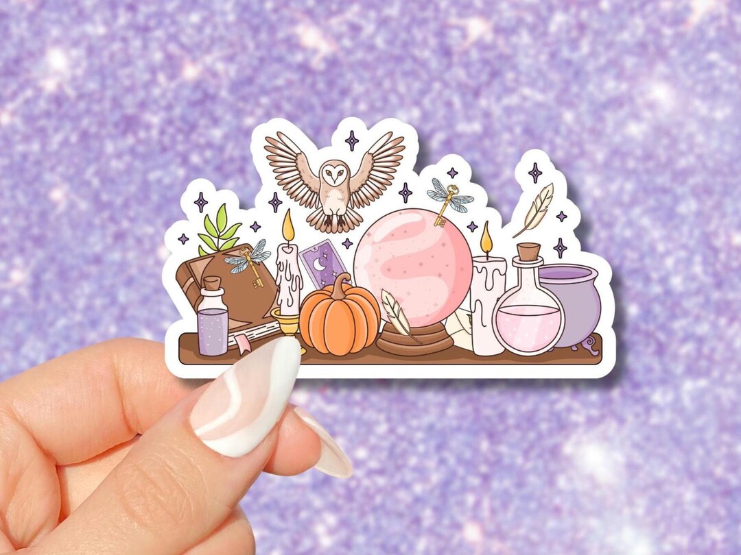 Witches Workshop Spell Book Sticker, Halloween Witch Stickers, Spooky ...