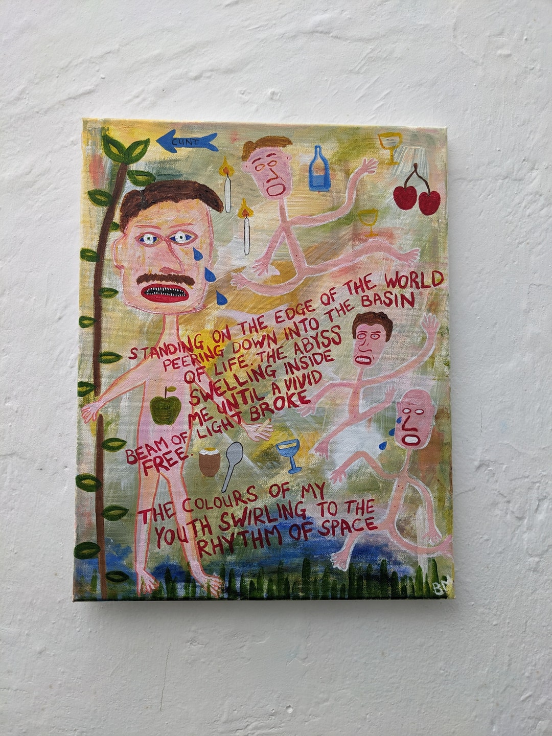 Outsider Artwork, Original Naive Painting, Folk Art, Acrylics on Canvas ...