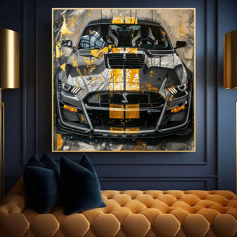 Set 5 Print Ford Mustang Shelby 500 Gt, Inspired Digital Art, Digital ...