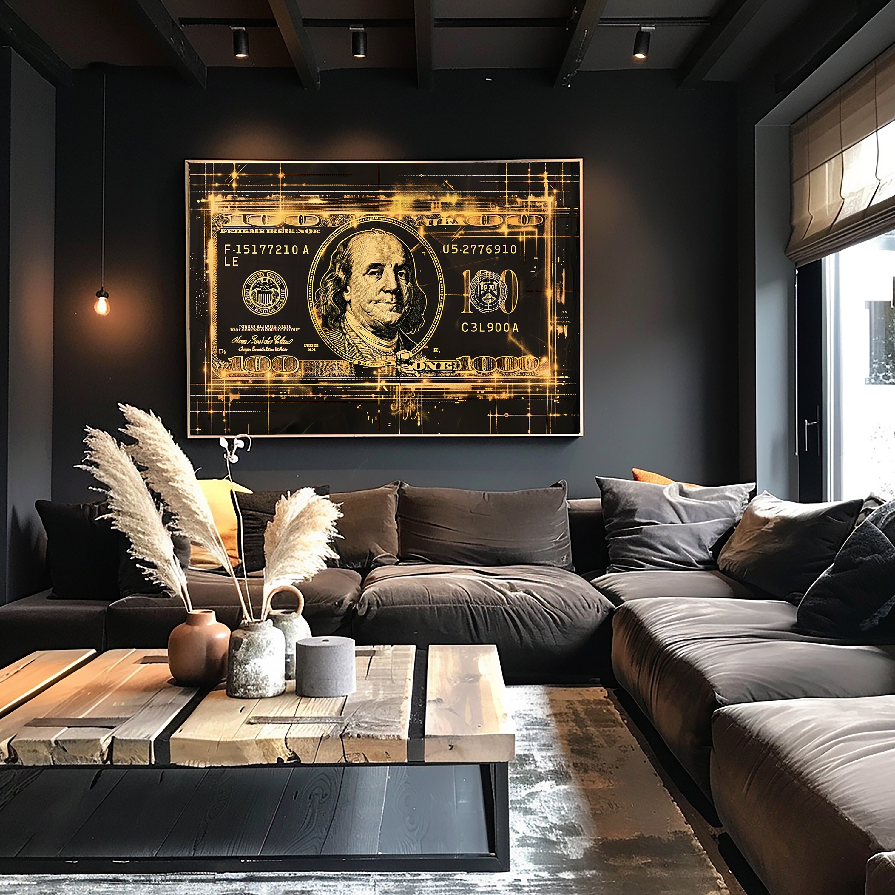 100 Dollar Bill Wall Art Money Picture Dollar Bill Money Digital ...