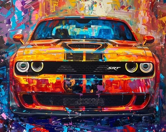 Dodge Inspired Digital Art, Digital Car Print, Car Poster, Dodge ...