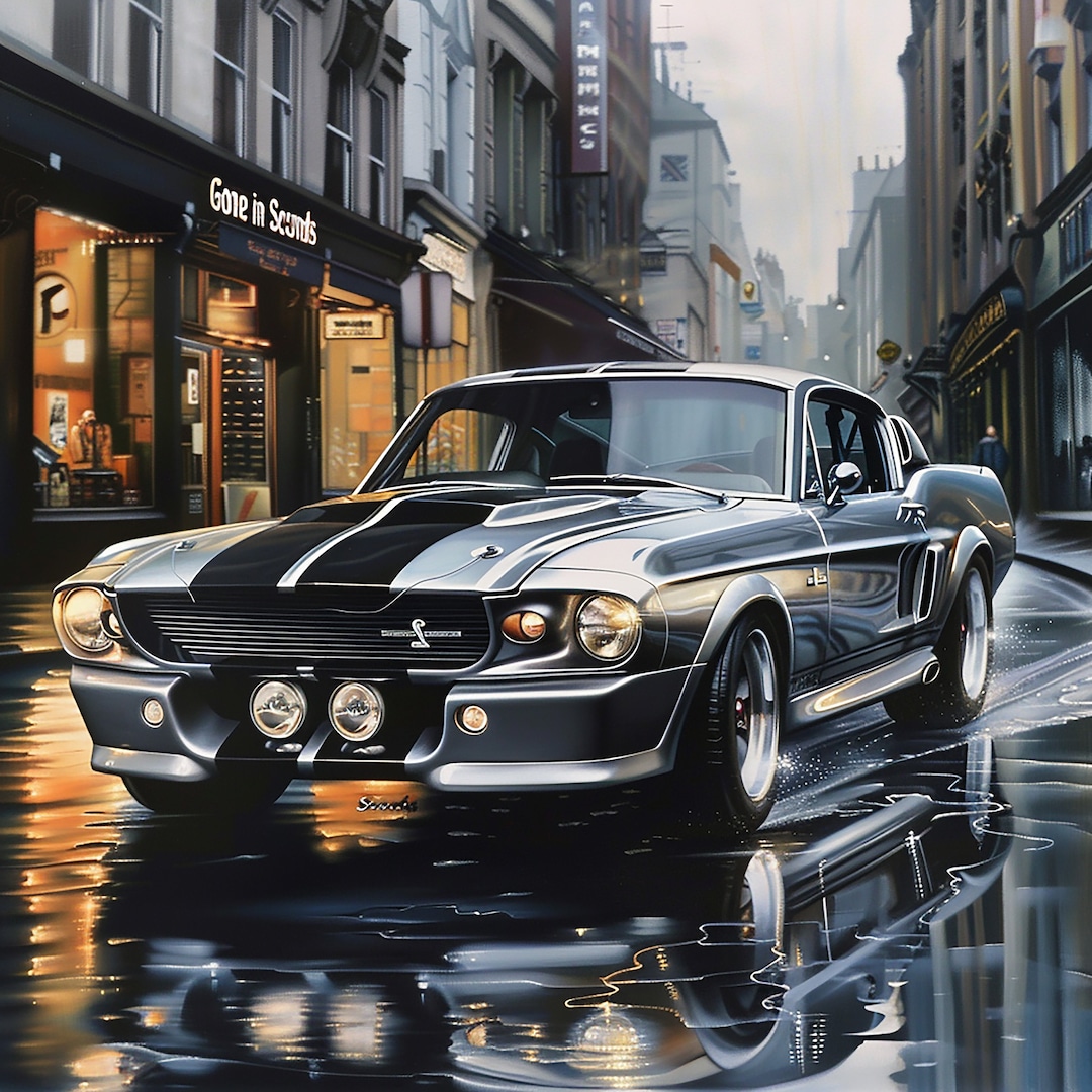 Set 5 Prints Ford Shelby Eleanor Wall Art, Mustang Art Print, Ford Art ...