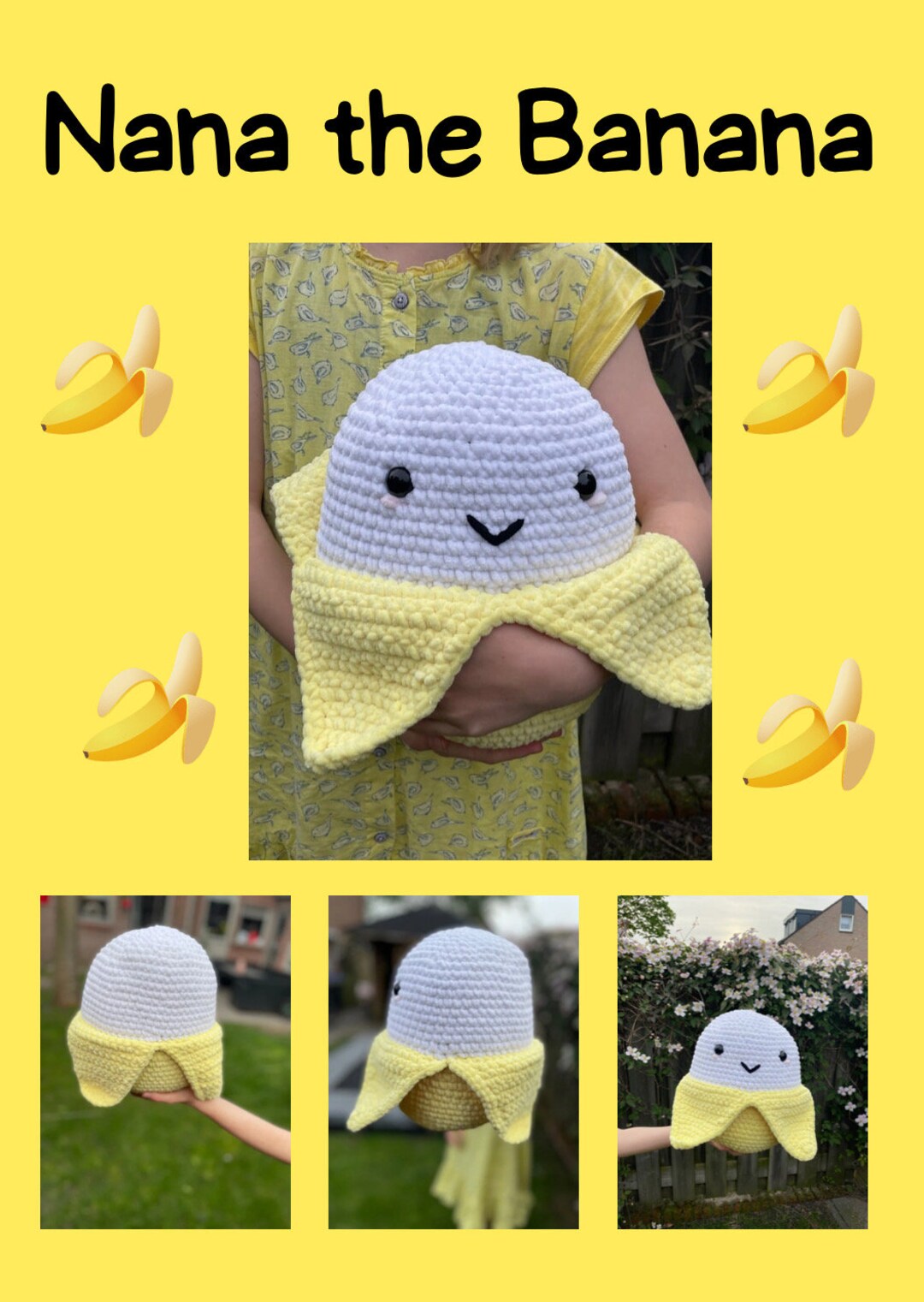 Crochet Pattern Nana the Banana No-sew english - Etsy
