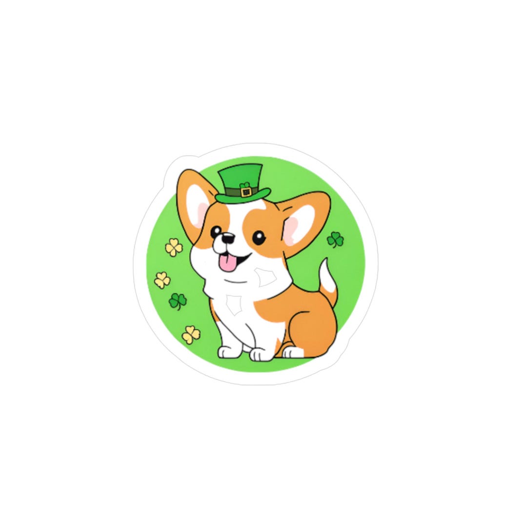 Corgi St. Patrick's Day Vinyl Sticker - Etsy