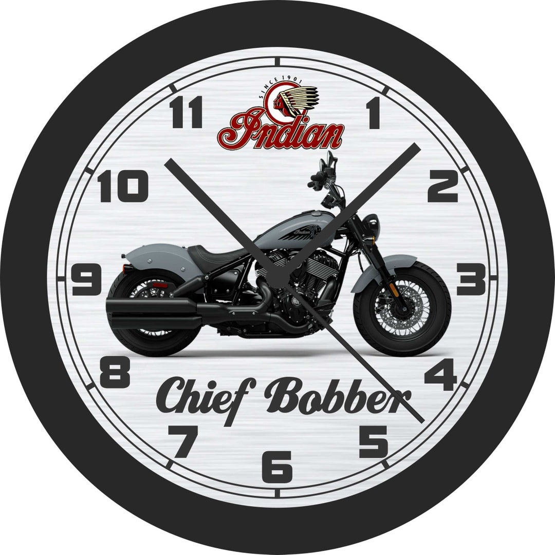 2024 Indian Chief Bobber Dark Horse Motorcycle Wall Clock - Etsy