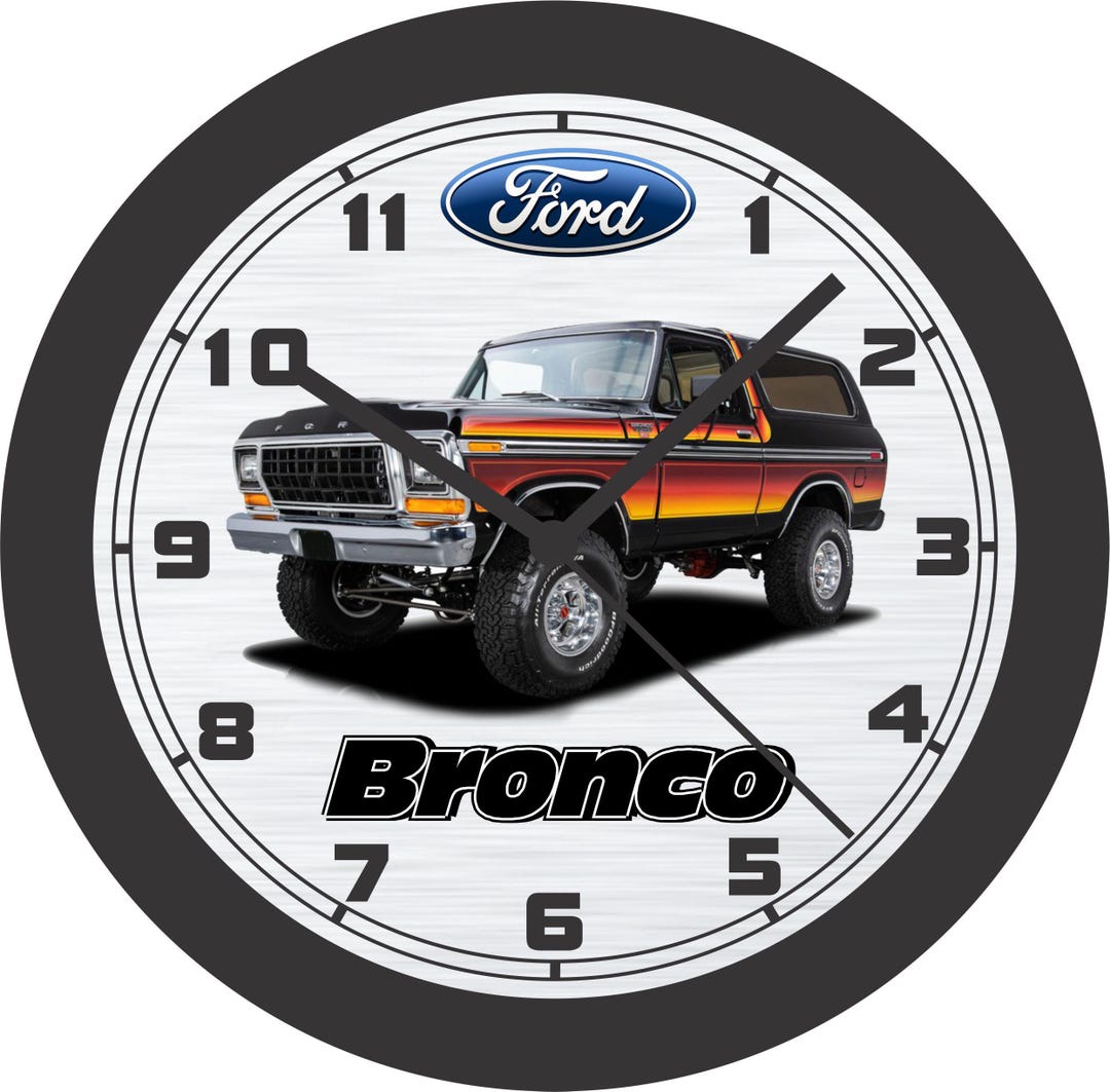 1979 Ford Bronco XLT Wall Clock, Vivid 8-color Printing for Rich ...
