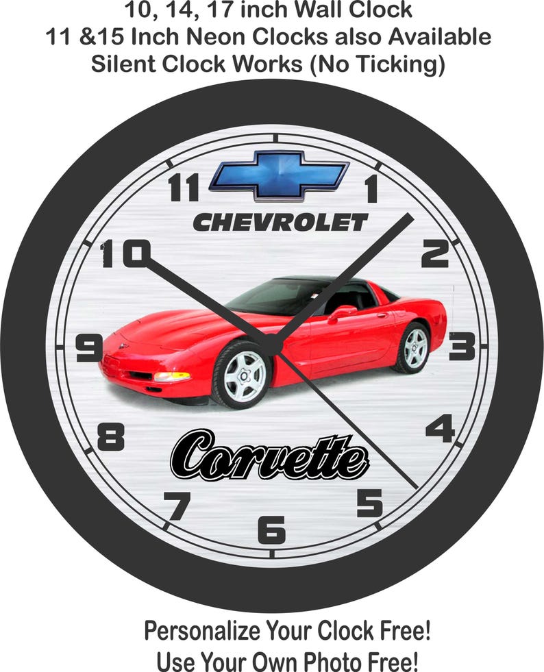 1999 Chevrolet Corvette (C5) Wall Clock, Vivid 8-color Printing for ...