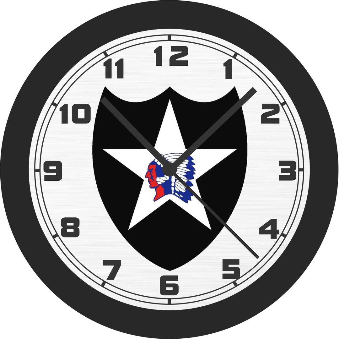 2ND Infantry Division Emblem Wall Clock- Army, Navy, Marines, Air Force ...