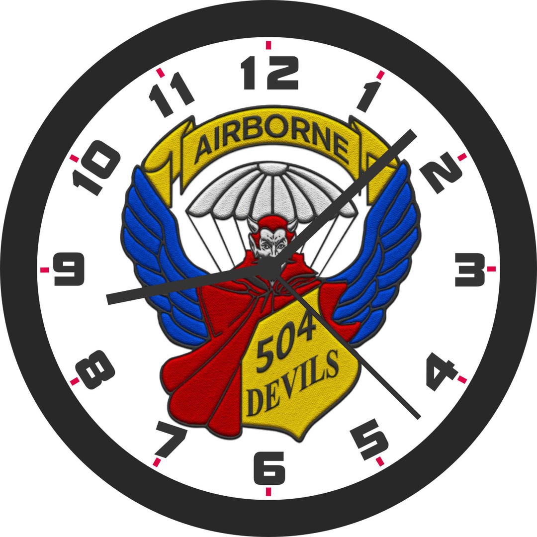 US Military Airborne 504 Devils Sign Wall Clock - Etsy