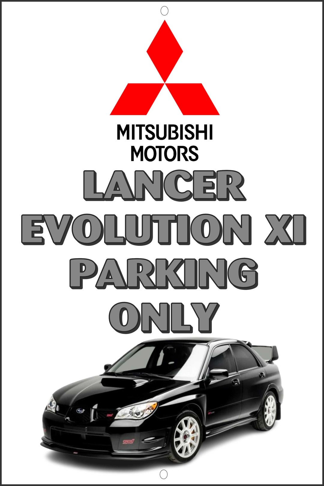 2006 Mitsubishi Lancer Evolution XI Parking Only Metal Sign - Etsy
