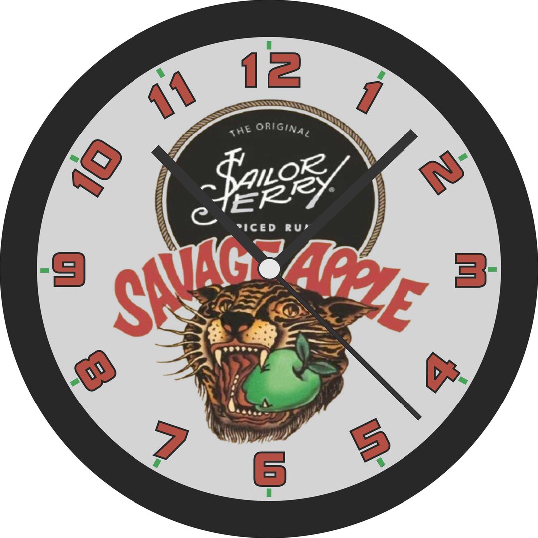 The Original Sailor Jerry Spiced Rum Savage Apple Sign Wall Clock - Etsy