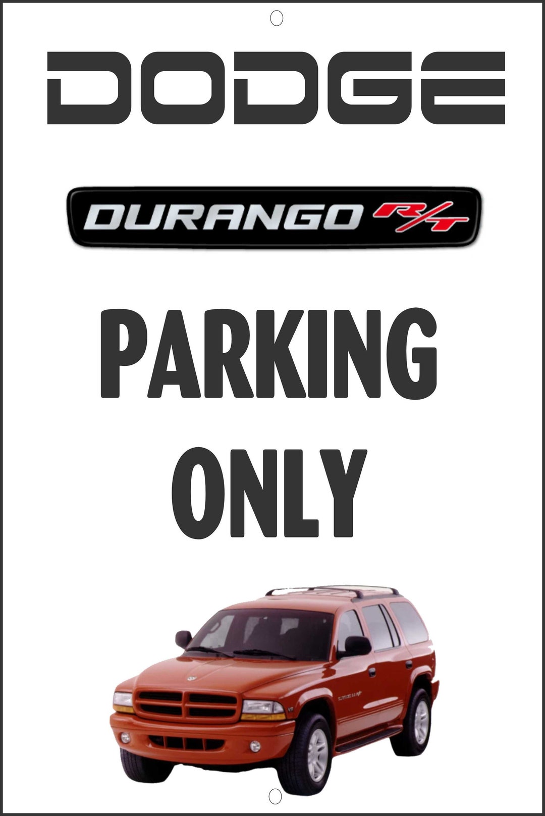 Dodge Durango R/T Suv Parking Only Metal Sign - Etsy